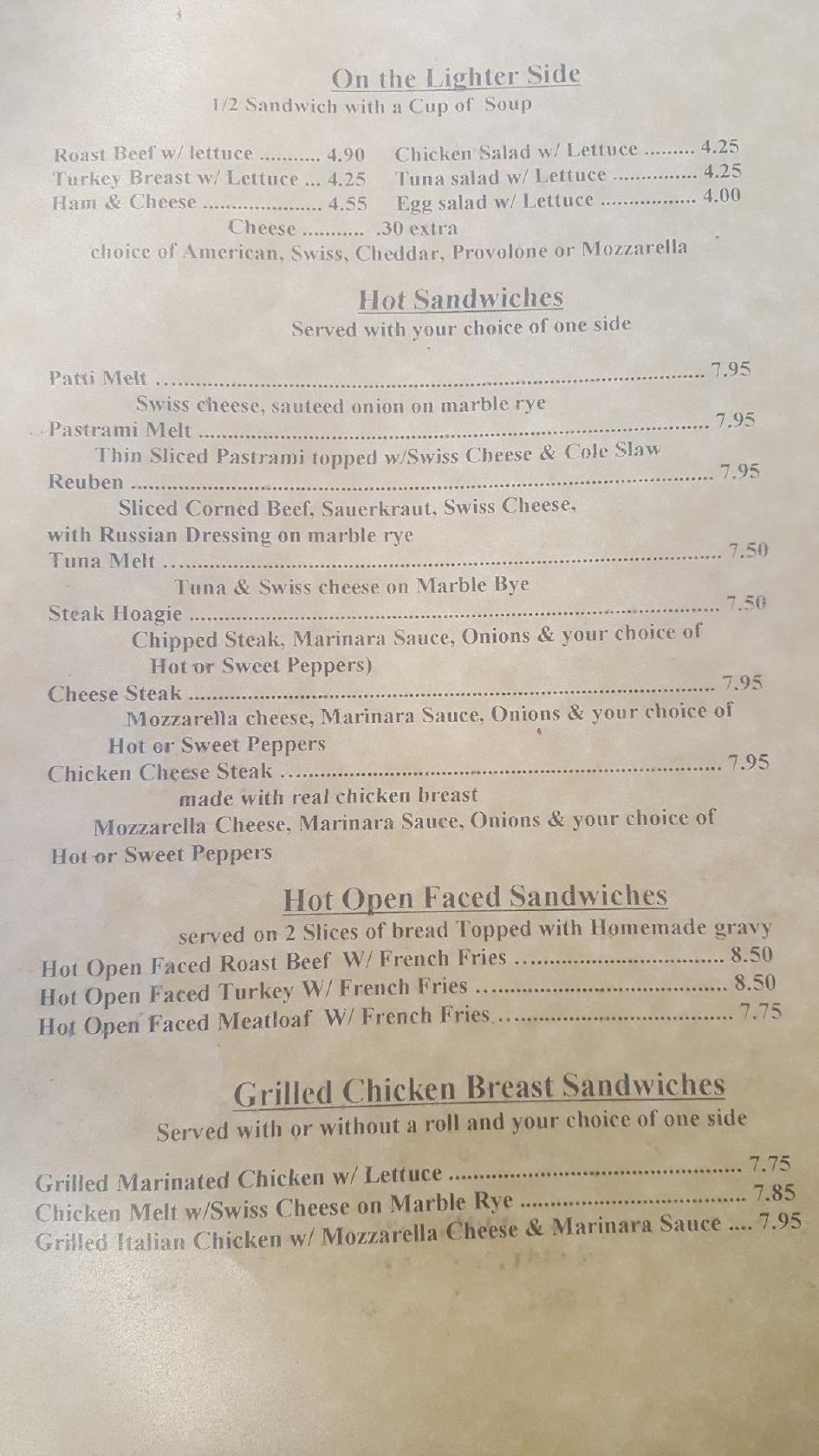 Menu at Trolley Shops Restaurant, Bangor