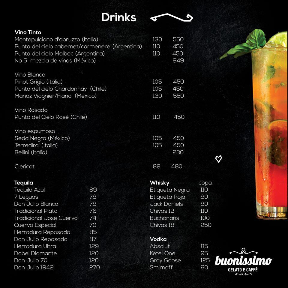 Menu at Buonissimo Gourmet Restaurant, Nuevo Vallarta