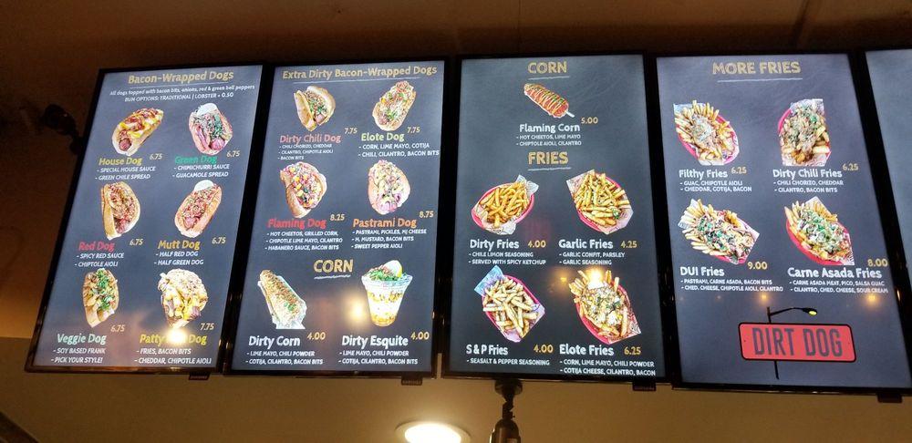 Menu at Dirt Dog Pasadena restaurant, Pasadena