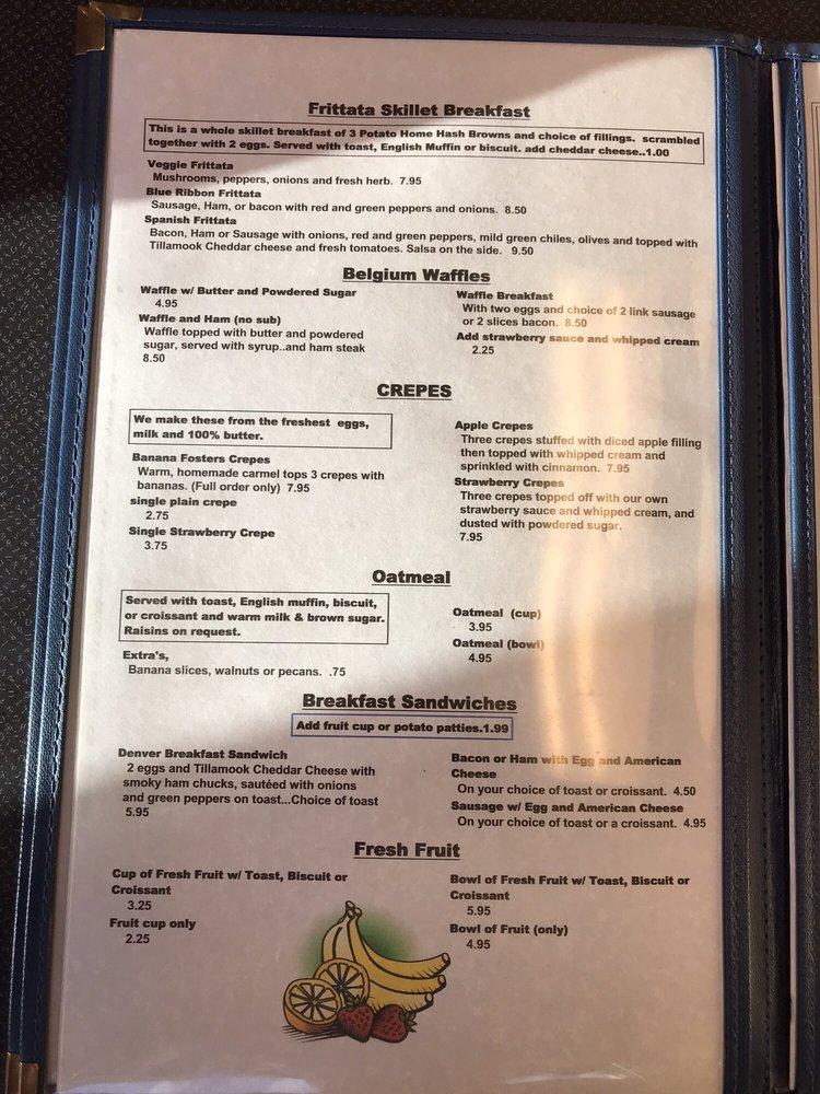 Menu at Blue Ribbon Café & Bakery, Emmett
