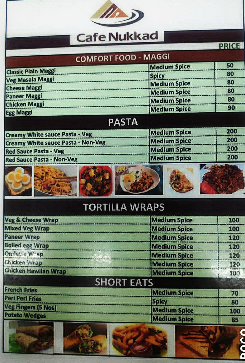 Menu at Cafe Nukkad - Kalyan Nagar Bangalore, Bengaluru, 701