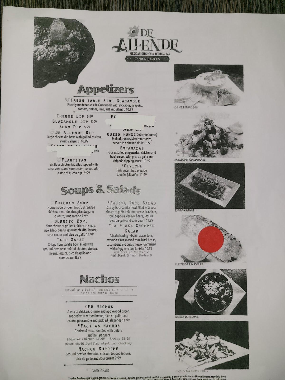 Menu at El Manzanillo Mexican Restaurant, Murphy, US-64 # 1370
