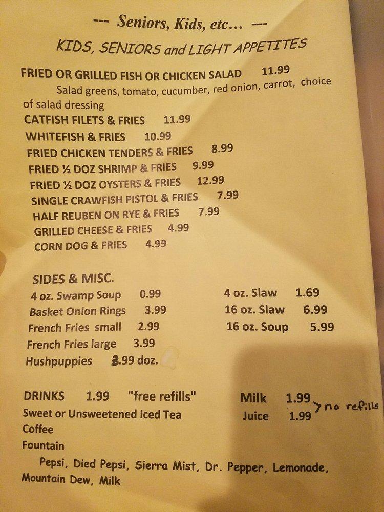 Menu at Fish River Grill restaurant, Gulf Shores
