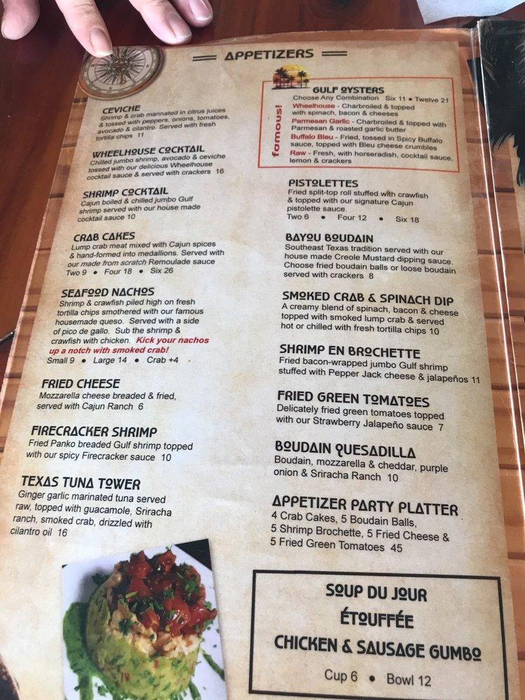 Menu at Neches River Wheelhouse restaurant, Port Neches