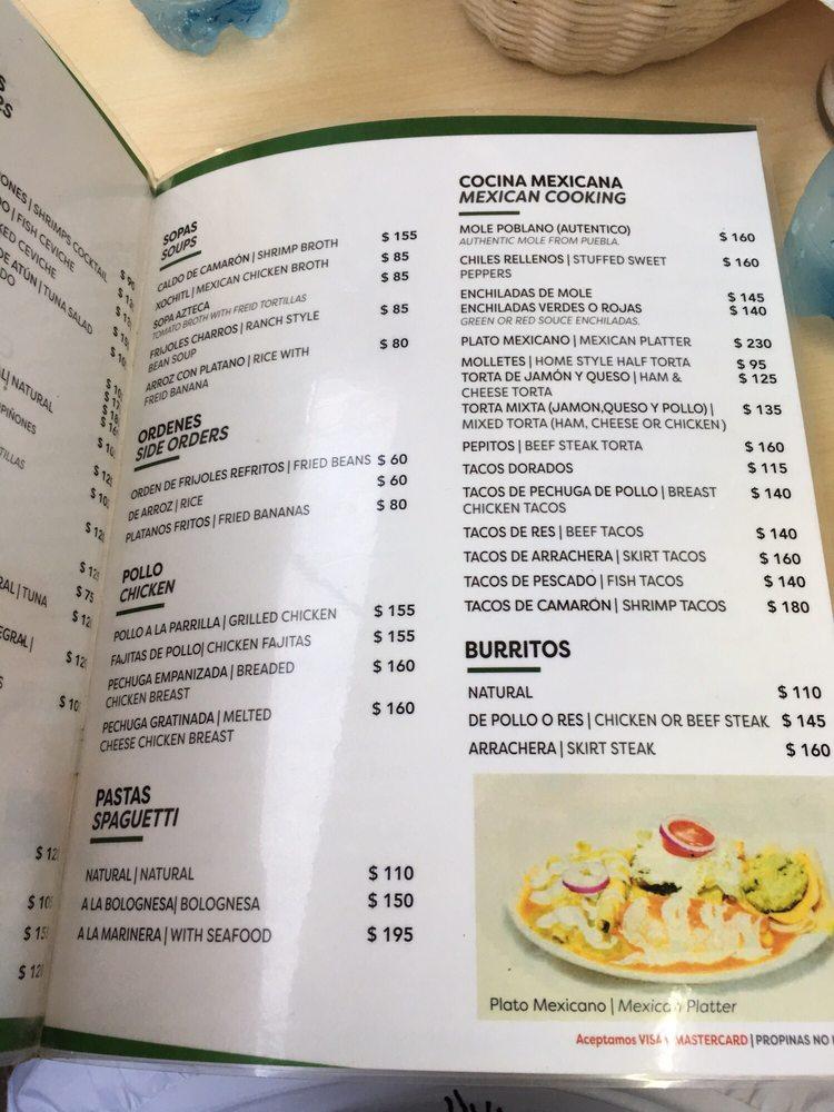 Carta del restaurante Tulum Quintana Roo, Tulum, Avenida Tulum 64