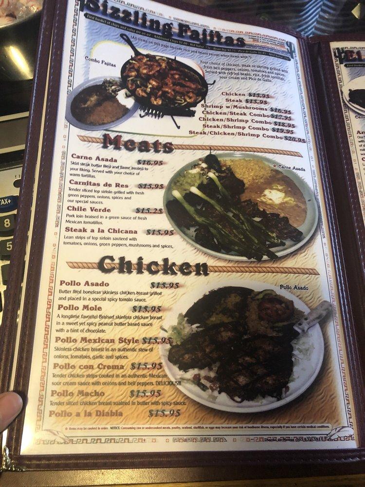 Menu at El Indio Mexican Restaurant, Portland, SE Stark St