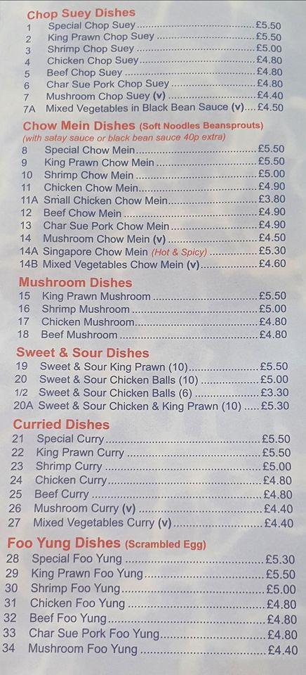 Menu at GOLDEN PHOENIX CHINESE TAKEAWAY (CLEETHORPES) fast food ...