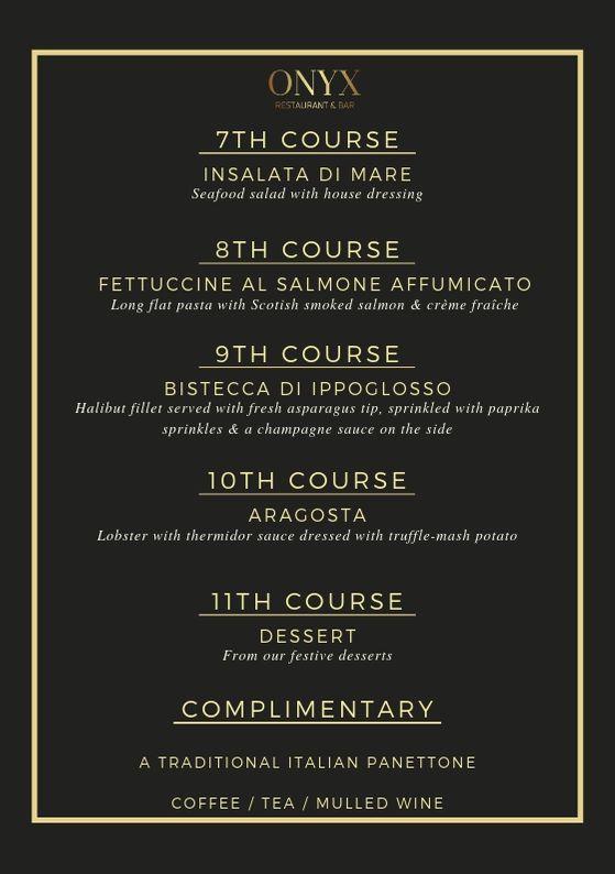 Menu at ONYX Restaurant & Bar, Hornchurch