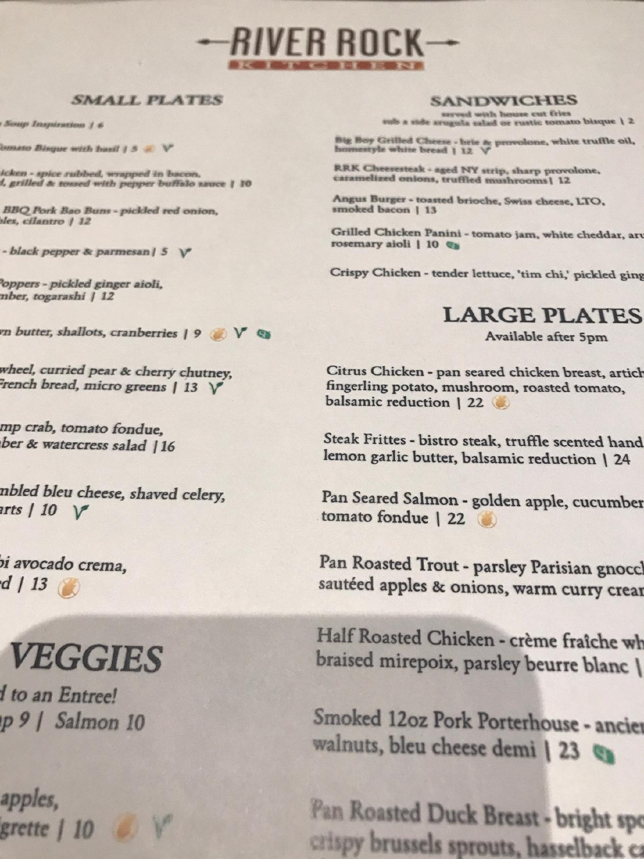Menu at River Rock Kitchen pub & bar, Wilmington