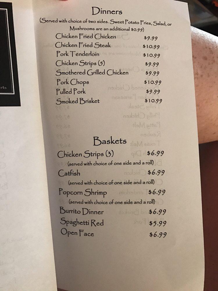 Menu at Baileys Family Dining restaurant, Carl Junction