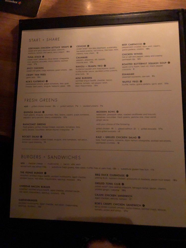 Menu at Cactus Club Cafe First Canadian Place, Toronto, 77 Adelaide St W