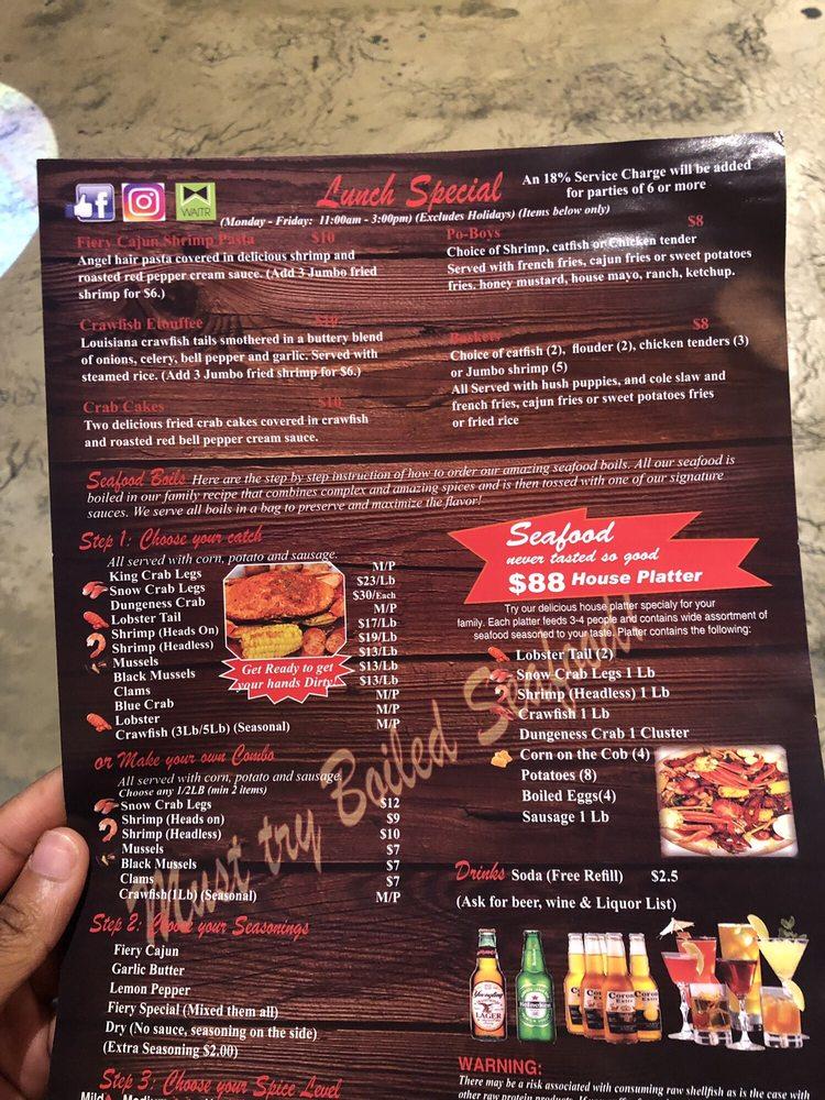 Carta de Fiery Crab Seafood Restaurant And Bar - Siegen Lane, Baton ...