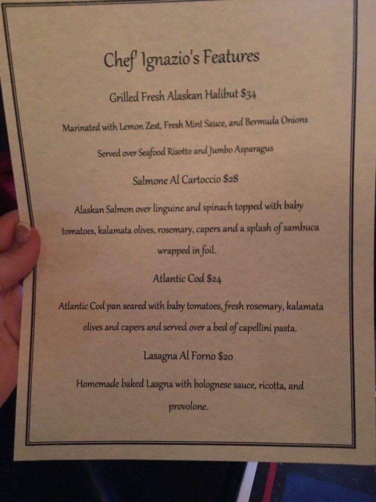 Menu at Odyssey Italian Restaurant, Denver, 603 E 6th Ave
