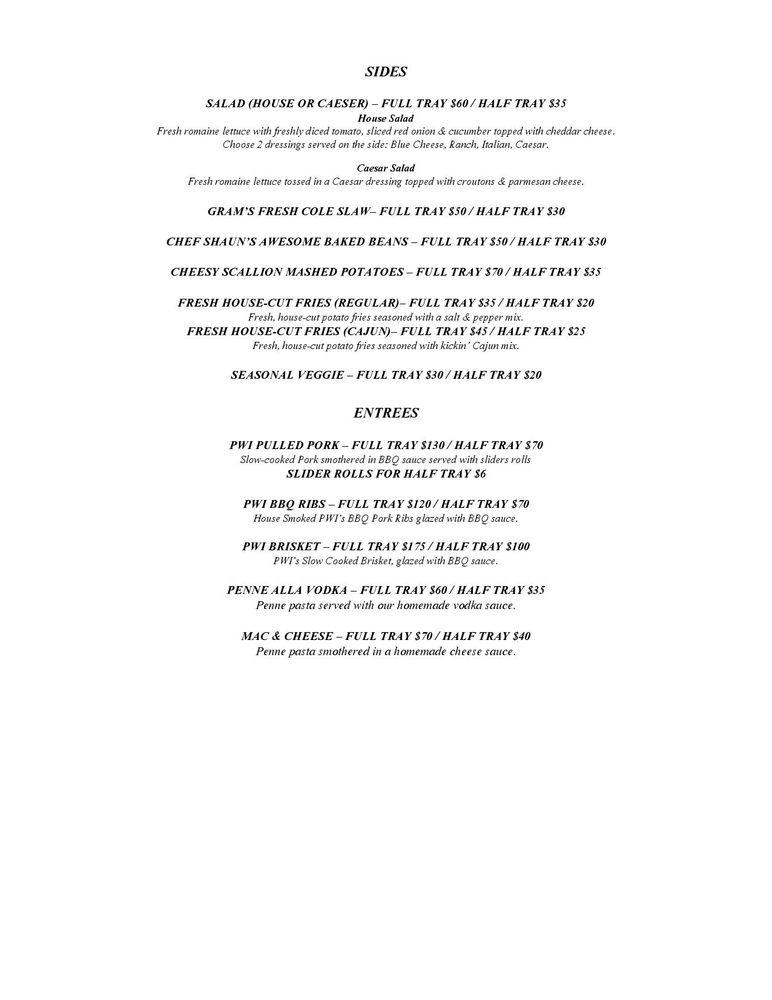 Menu at Pig Whistle Inn restaurant, Newton