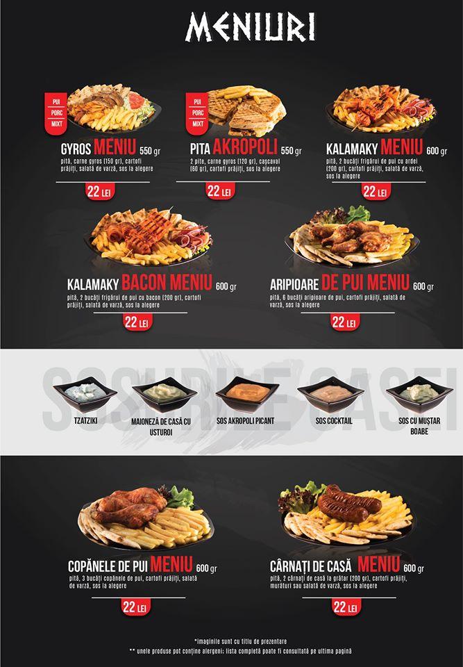 Menu at Souvlaki Akropoli Marasesti, Suceava, Strada Mărășești 48B
