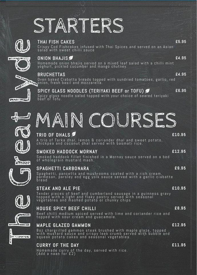 Menu at The Great Lyde pub & bar, Yeovil