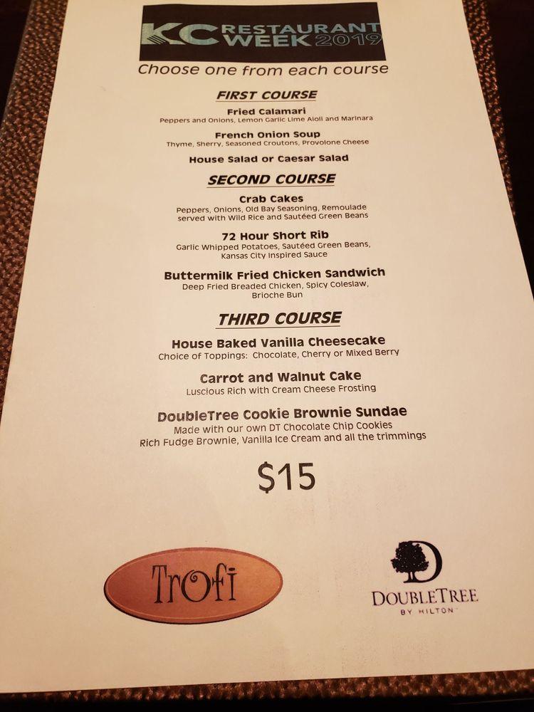Menu at Trofi Restaurant, Overland Park, College Blvd