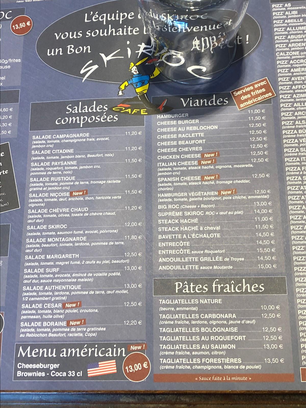 Menu at Snack Ski Roc pizzeria, Bourg-Saint-Maurice