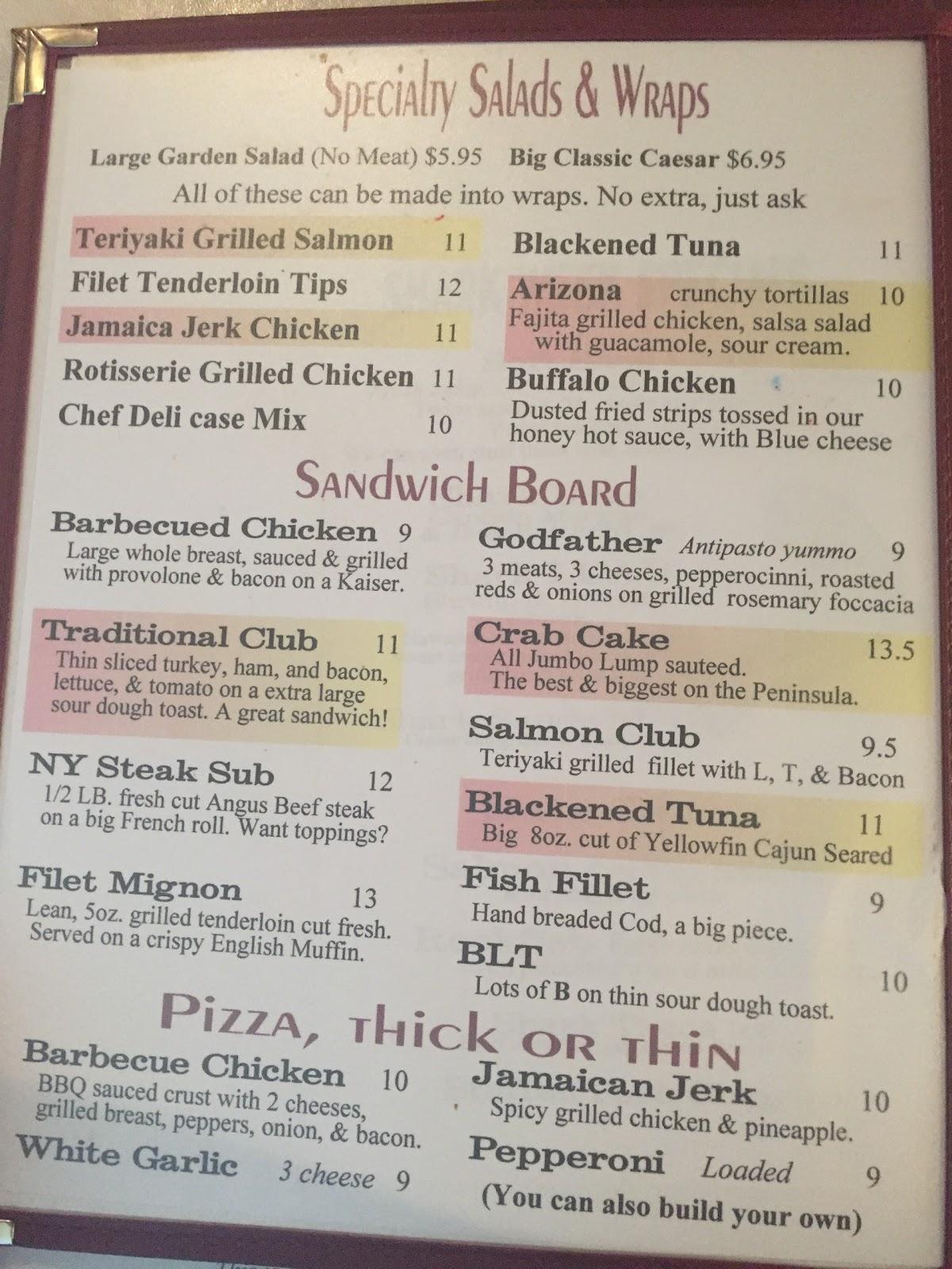 Menu at Brick House Restaurant, Shady Side
