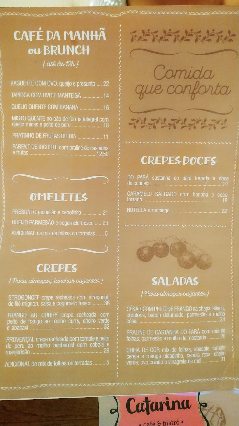 Menu em Catarina Café e Bistrô, Belém