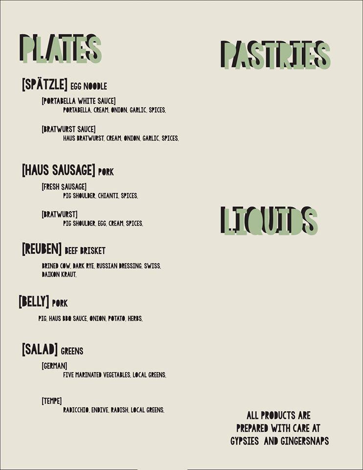 Menu at Food Haus restaurant, Bellingham