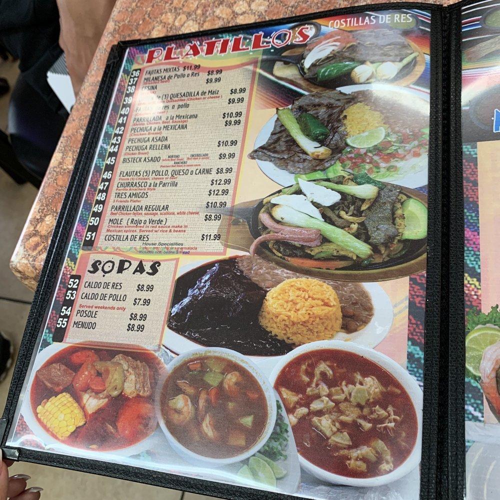 Menu at Los Hermanos restaurant, Orlando