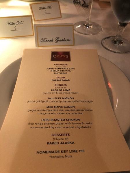 Menu at Christy's Restaurant, Coral Gables
