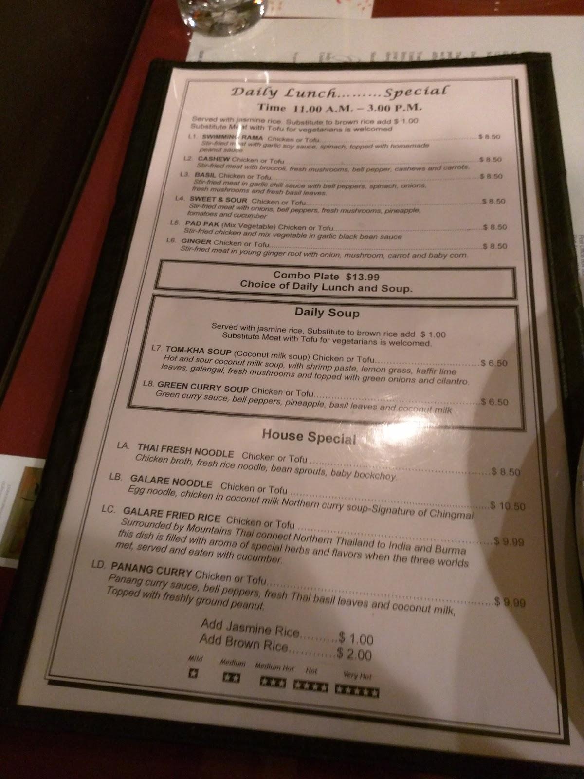 Menu at Galare Thai desserts, Sequim