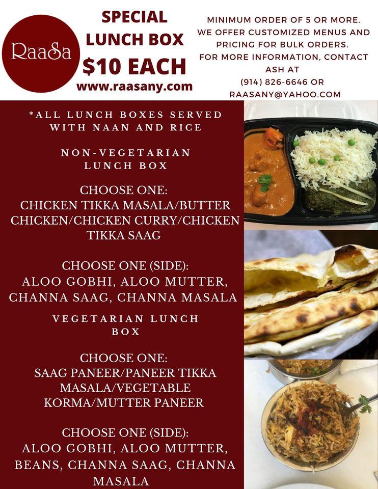 Menu at RaaSa restaurant, Elmsford
