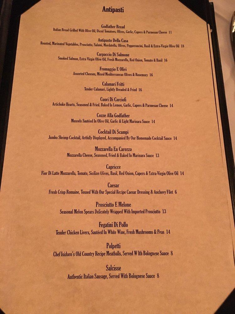 Menu at The Godfather pub & bar, San Diego