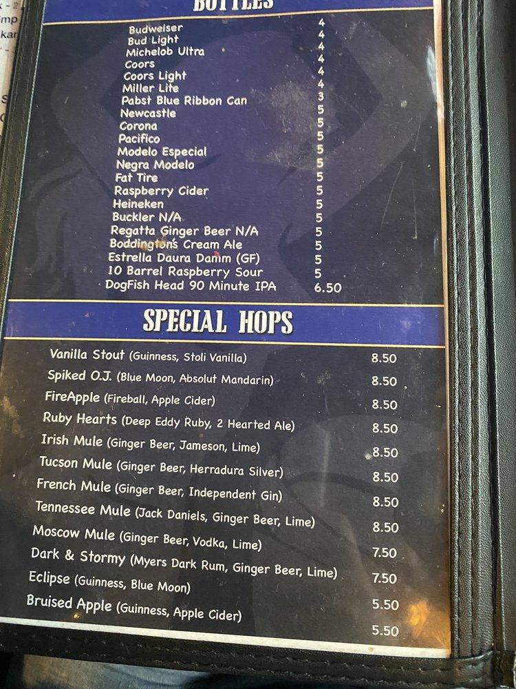 Menu at Trident Grill pub & bar, Tucson, E Speedway Blvd