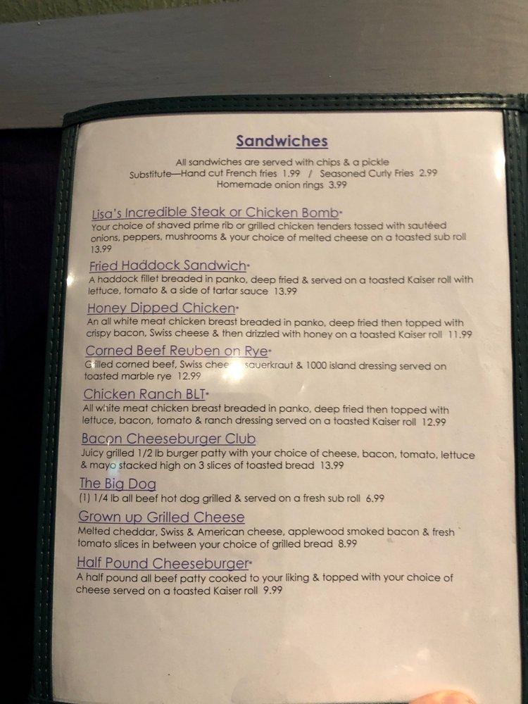 Menu at Lisa's Restaurant & Lounge, Augusta