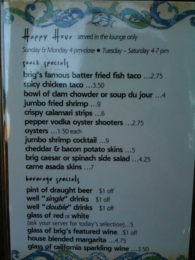 Menu at Brigantine Seafood & Oyster Bar, La Mesa, Fuerte Dr