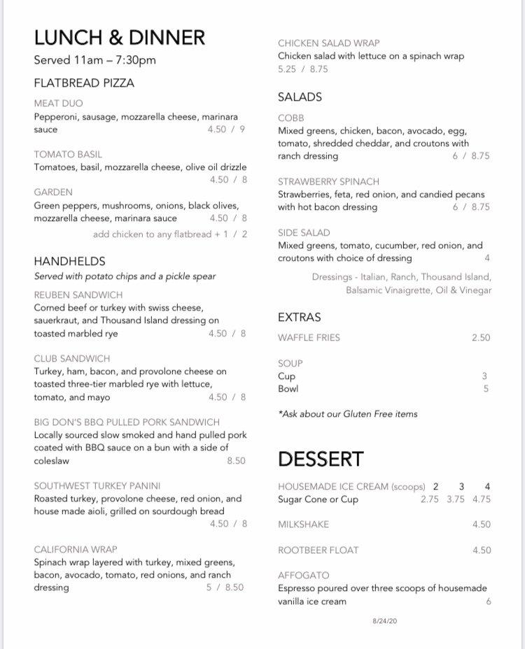 Menu at Front Porch Cafe, Hartville