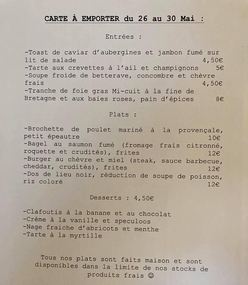 Menu au Le Pont 9 restaurant, Malestroit