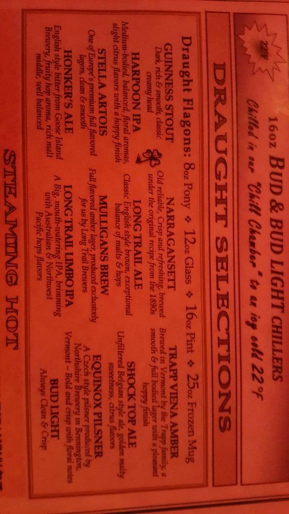 Menu at Mulligan's of Manchester Restaurant & Pub, Manchester, Main St