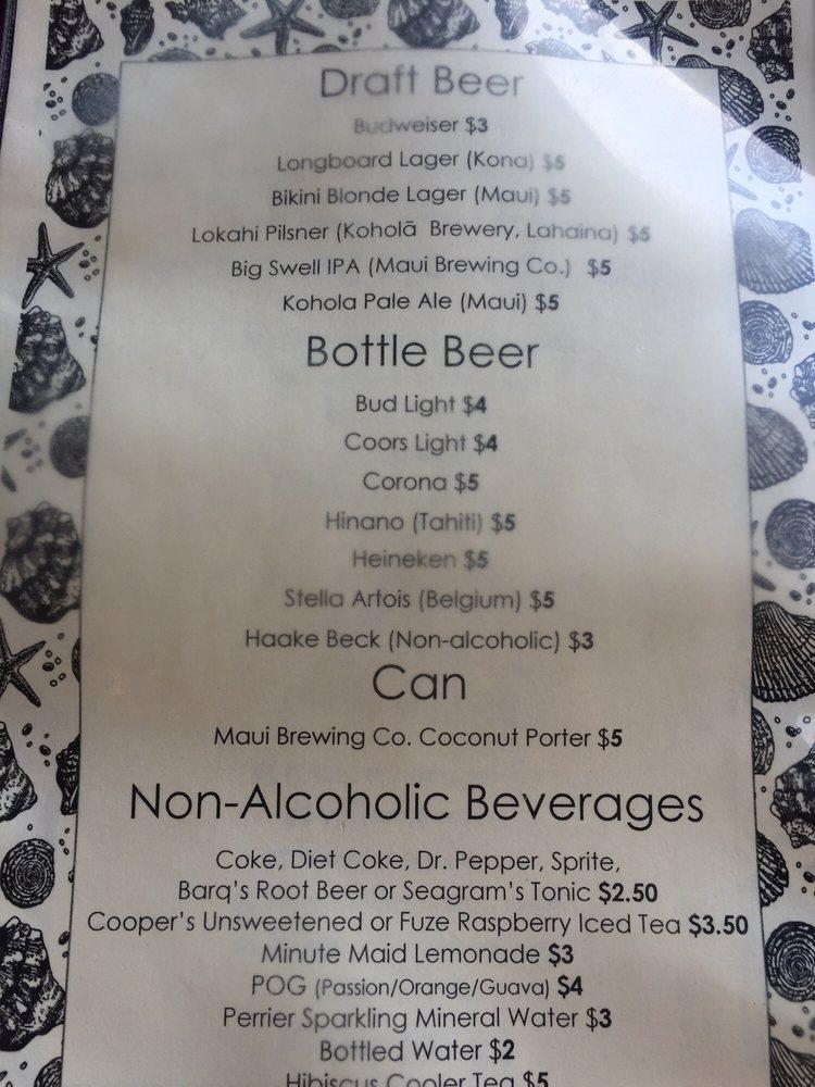 Menu at Sea House Restaurant, Kapalua