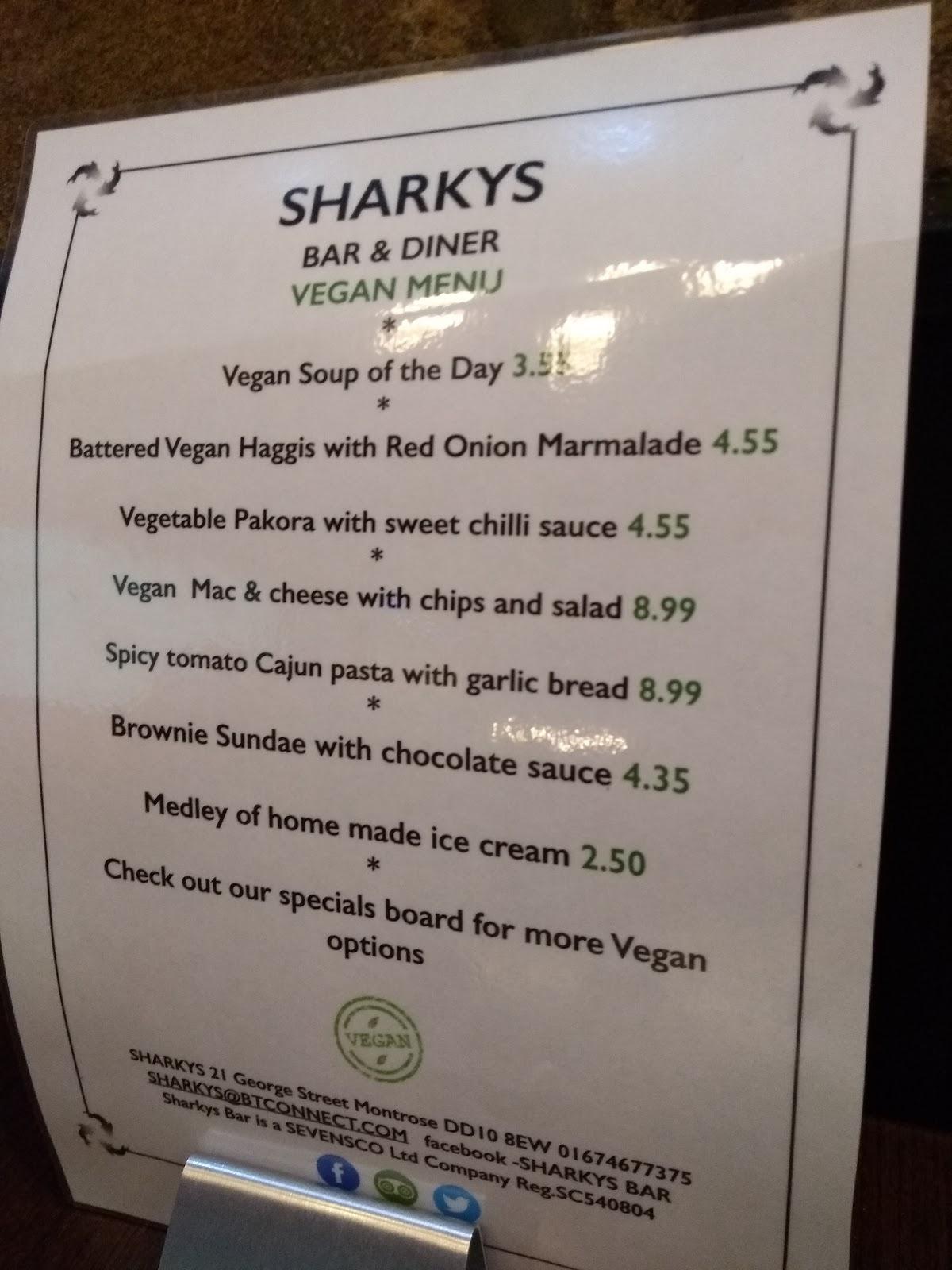 Menu at Sharkys Bar and Diner, Montrose
