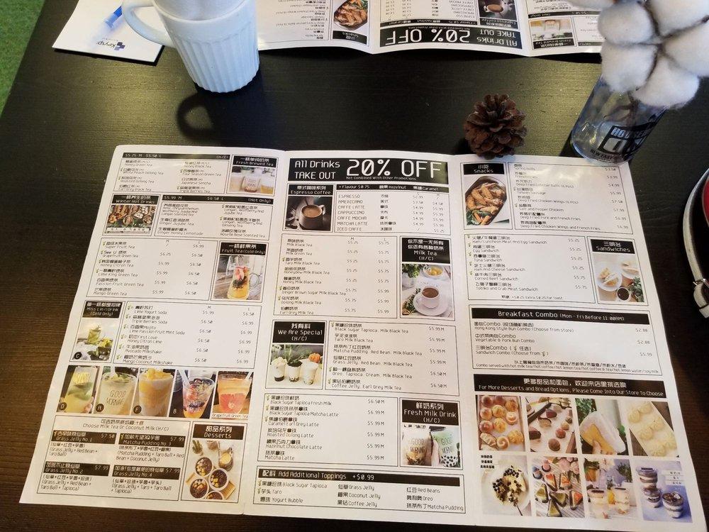 Menu at Miss Lin Cafe, Markham
