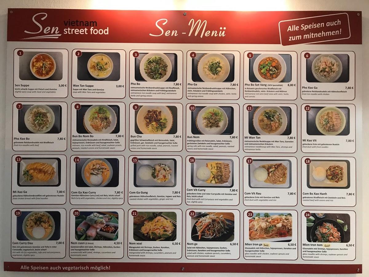 Menu at Sen restaurant, Weimar