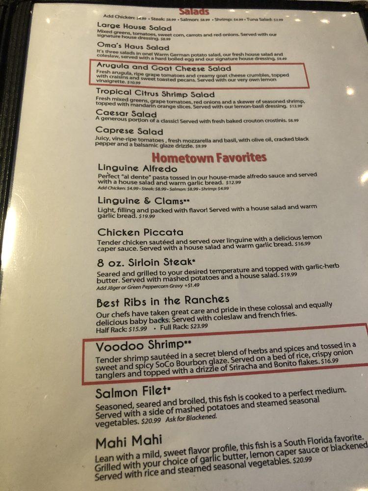Menu at Wunderbar German Kitchen & Biergarten, Davie, Volunteer Rd