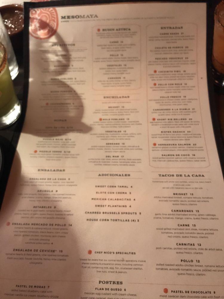 Menu at Meso Maya Comida y Copas pub & bar, Dallas, Belt Line Rd