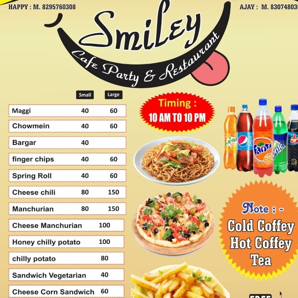 Menu at SMILEY CAFE PARTY & RESTAURANT, Hisar