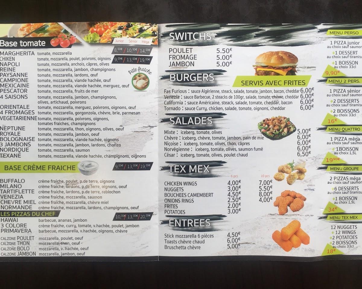 Menu at Venezia restaurant, Andrésy