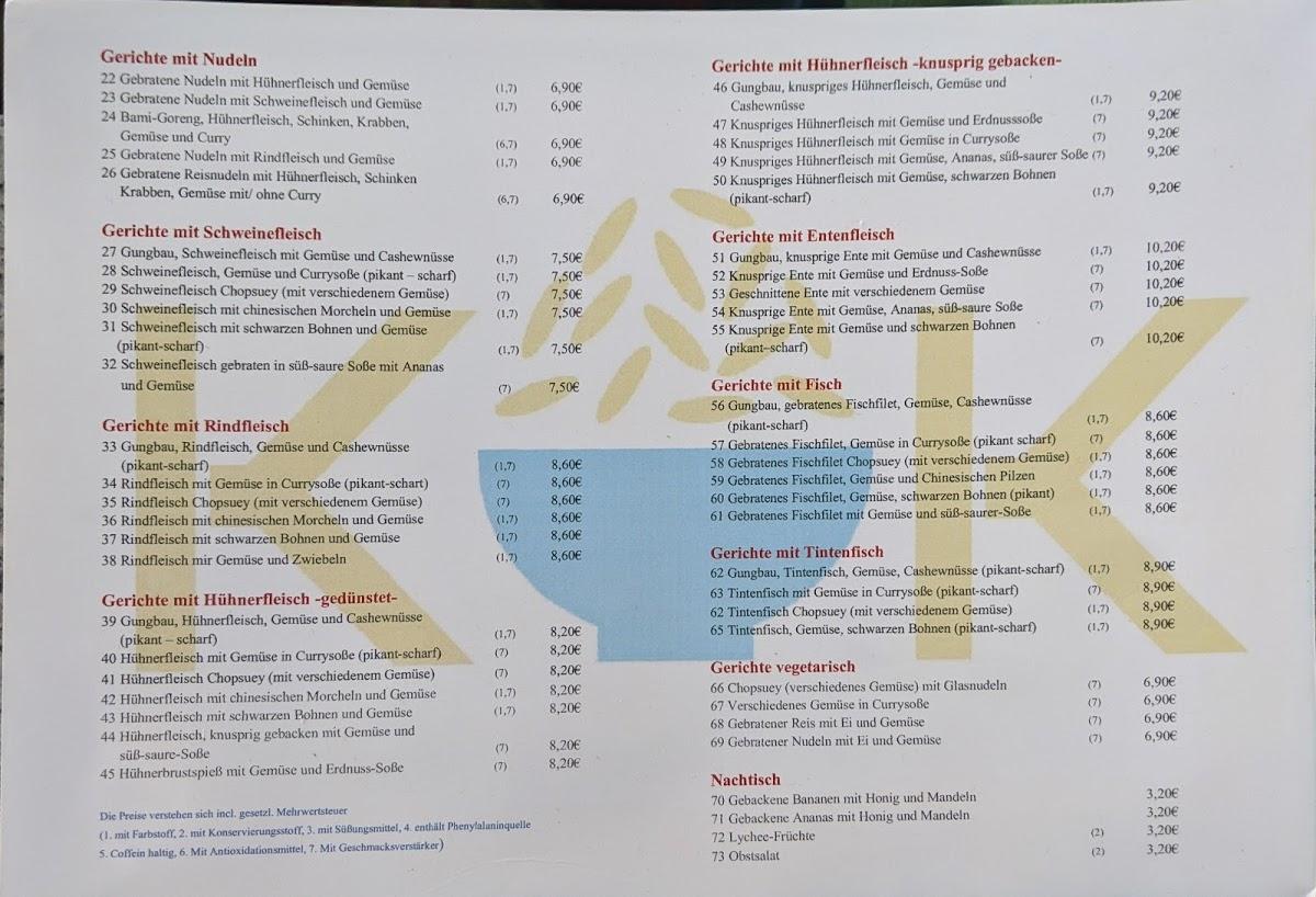 Menu at China-Restaurant Kok, Ehrenkirchen