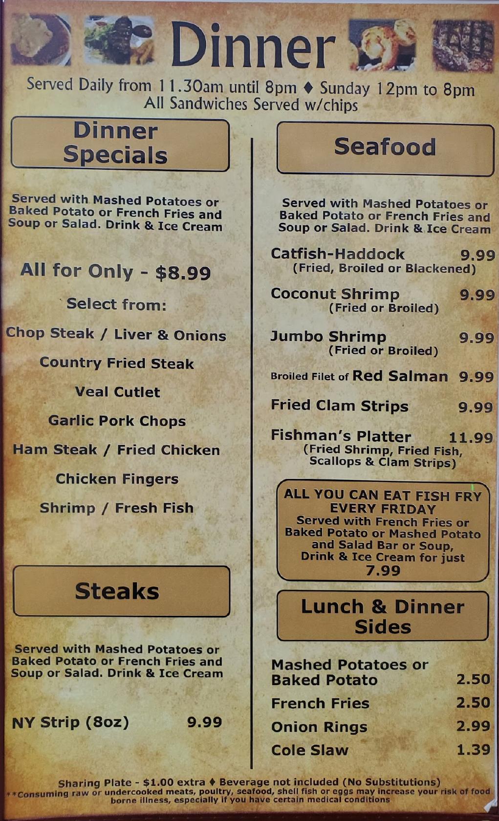 Menu at 2 Minutes Restaurant, Zephyrhills