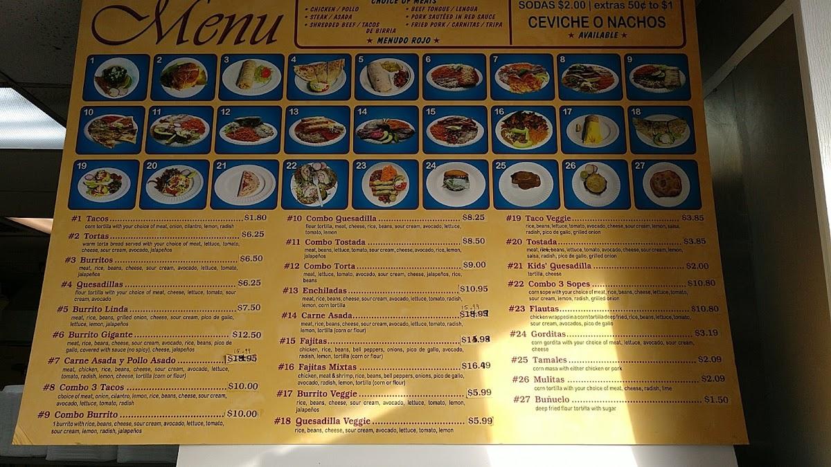 Menu at Cady's Cocina, LLC restaurant, Stanwood