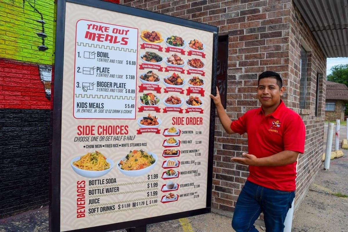 Menu at Chimex Express fast food, Oklahoma City, 937 SW 59th St