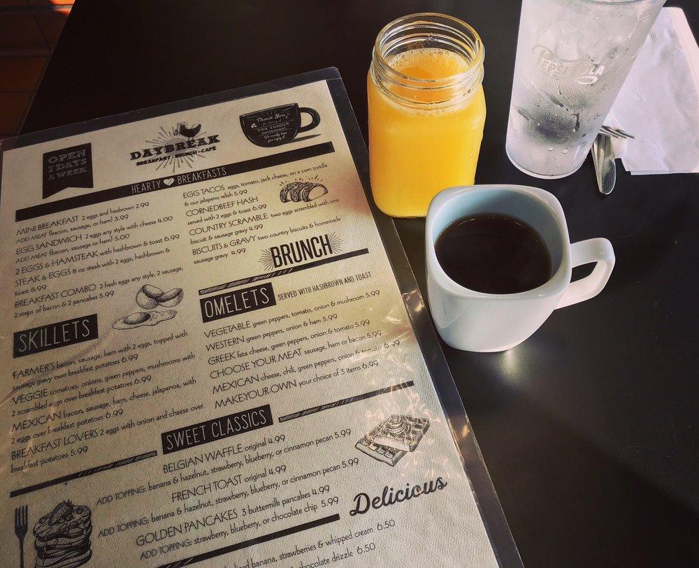 Menu at Daybreak Restaurant, Cleveland