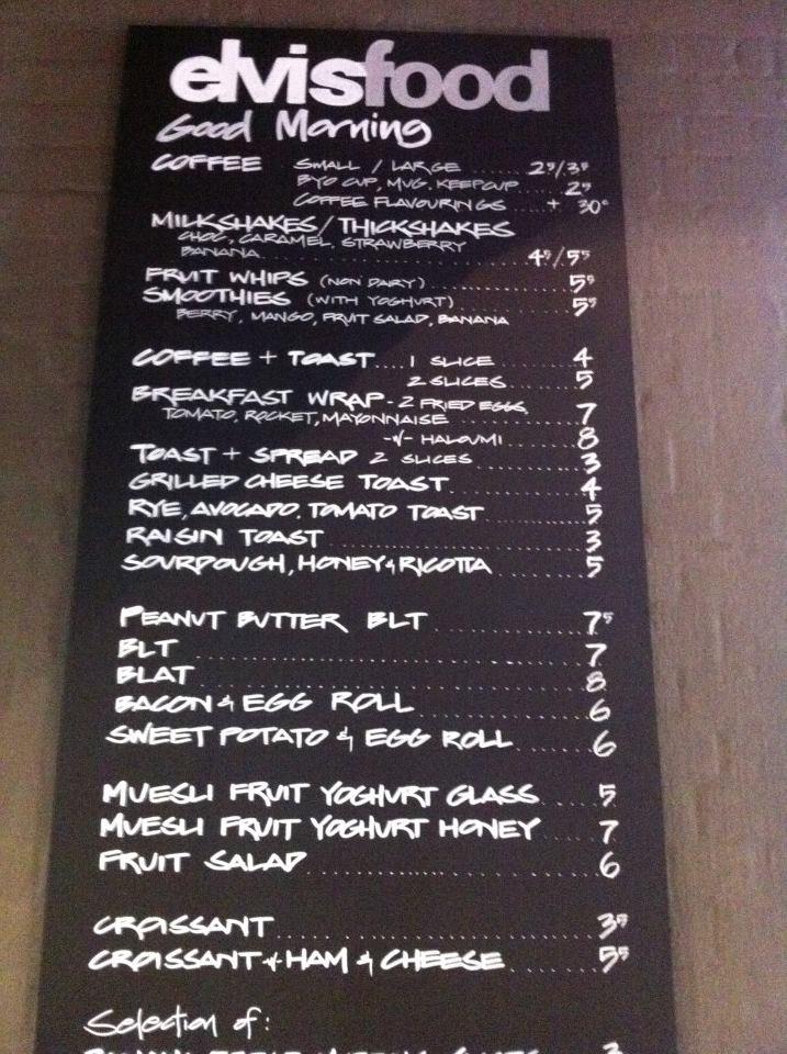 Menu at Elvis Food restaurant, Ultimo